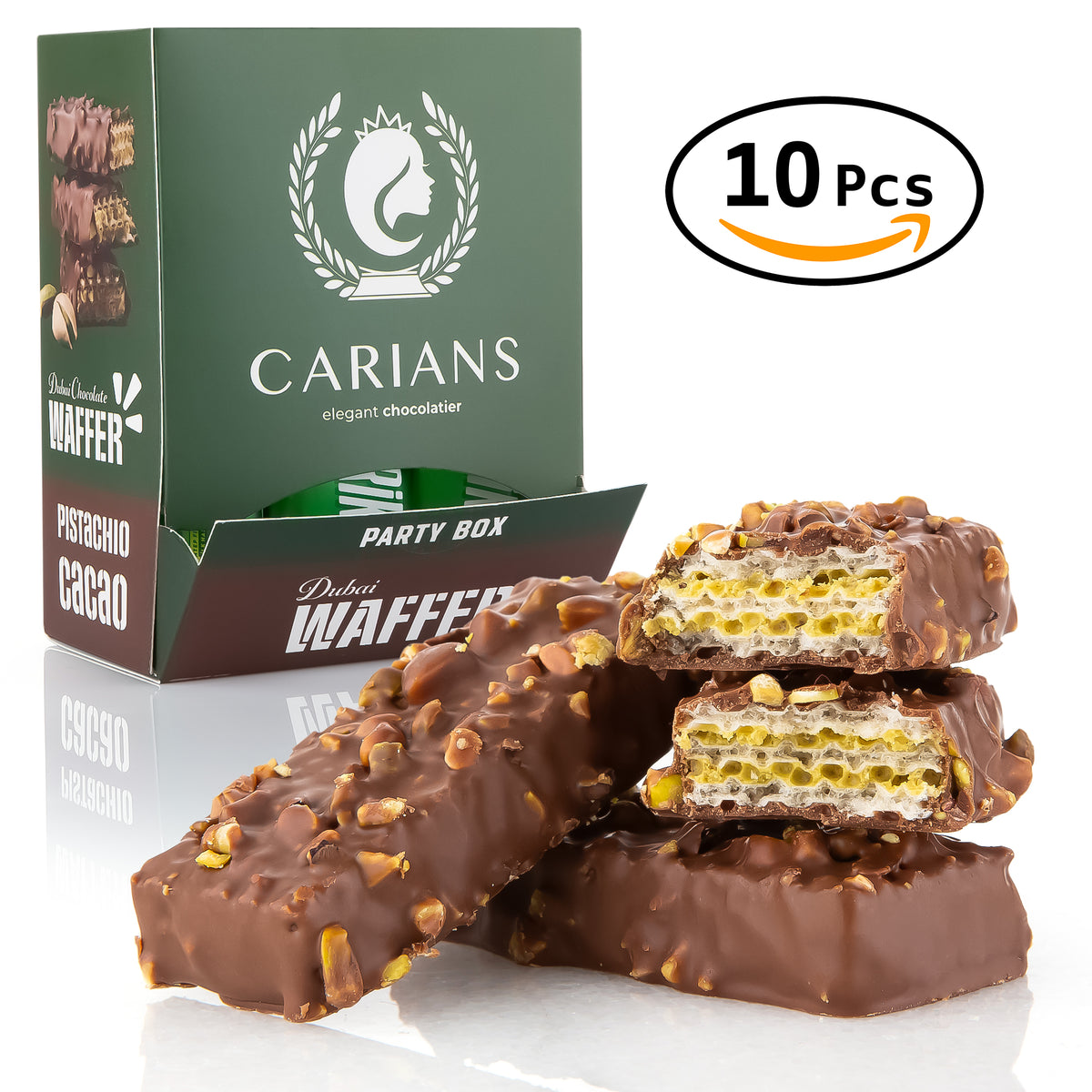 Dubai Chocolate Waffers Bite Size Party Box - 10 Pieces – Carian's